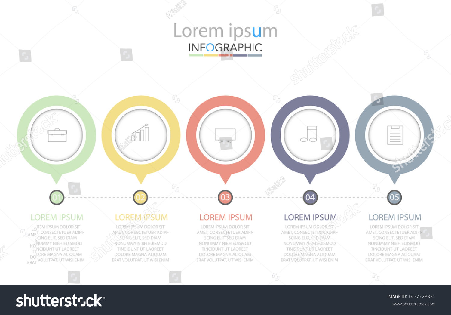 Minimal Timeline Circle Infographic Template Five Stock Vector (Royalty ...