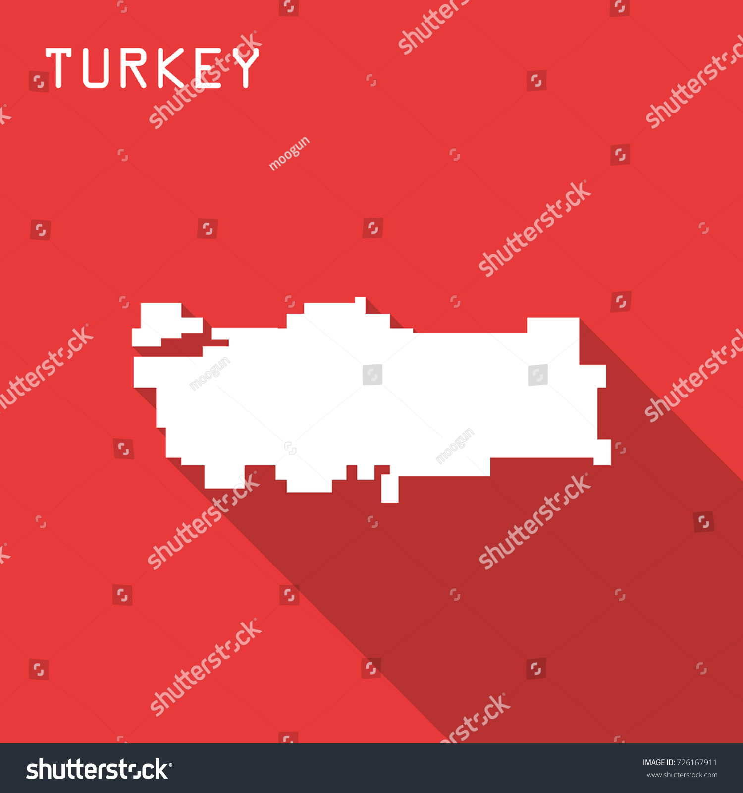 Minimal Turkey Map Design Square Map Stock Vector (Royalty Free ...