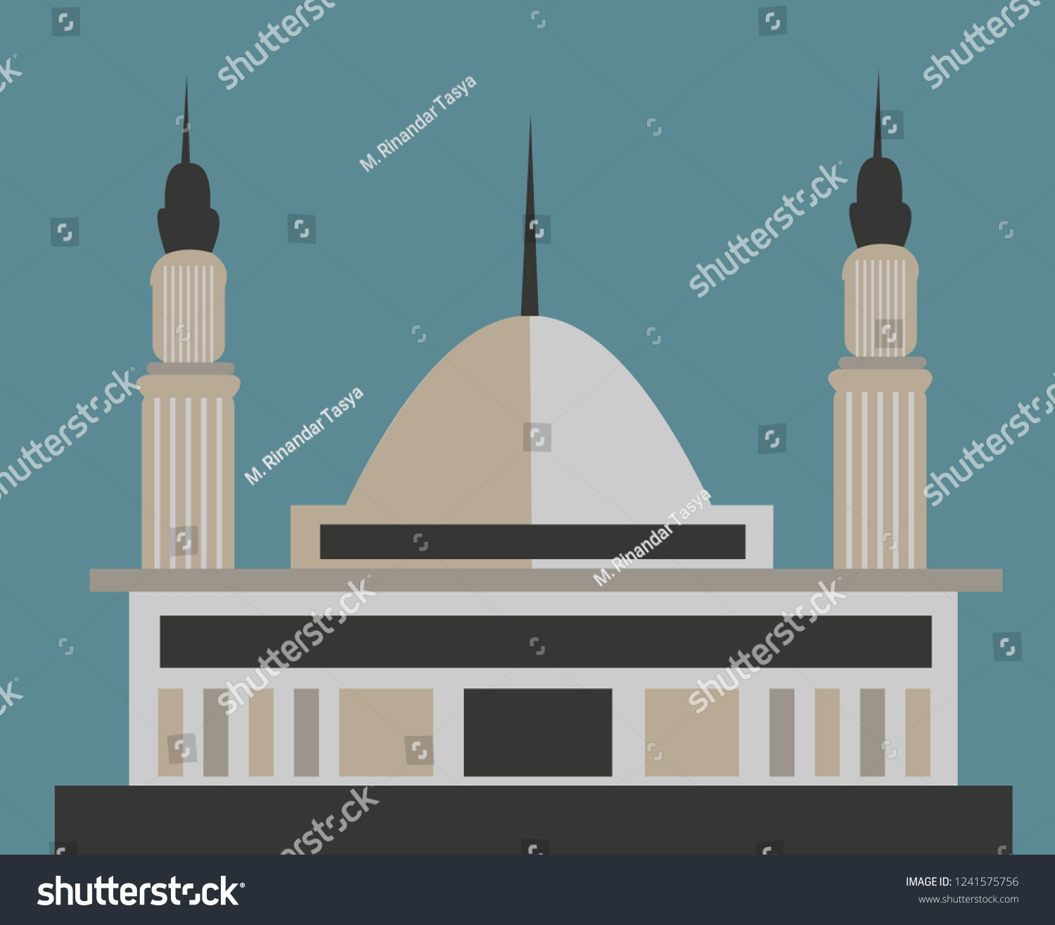 Minimalism Mosque Vector Design Stock Vector (Royalty Free) 1241575756 ...