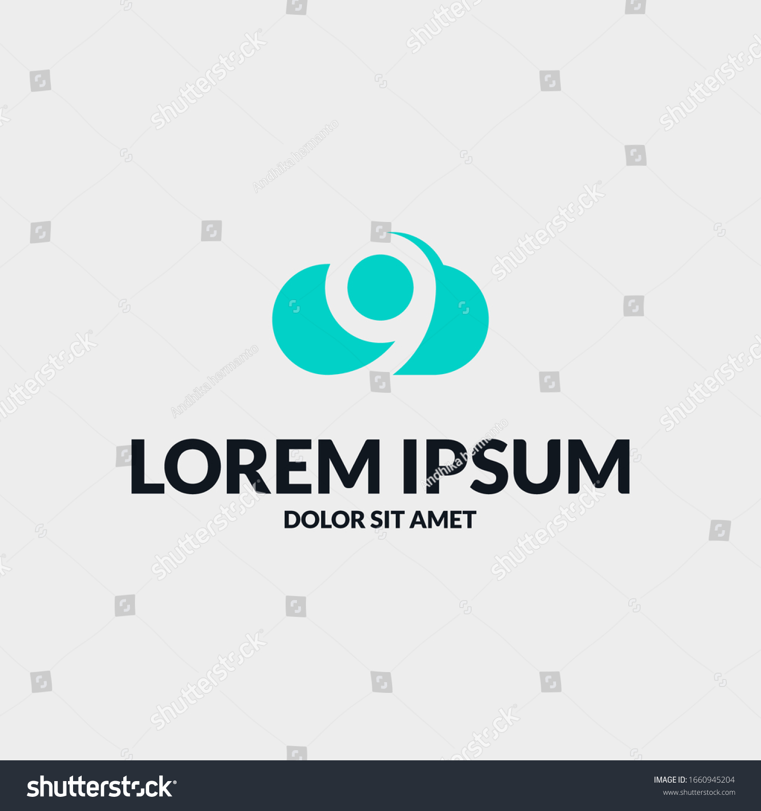 Minimalist Cloud Logo Template 9 Symbol Stock Vector (Royalty Free ...