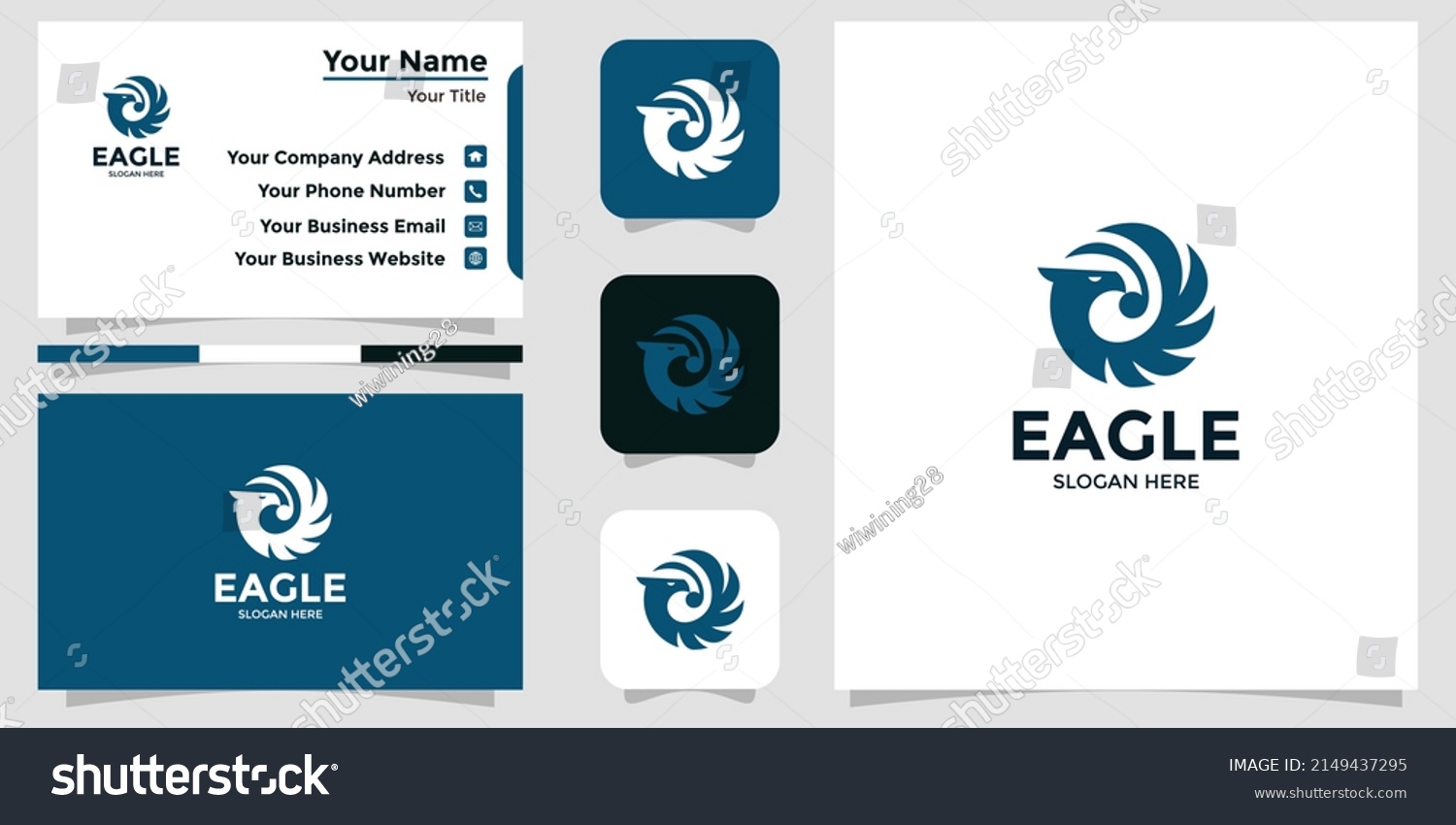 Minimalist Eagle Logo Design Template Stock Vector (Royalty Free ...