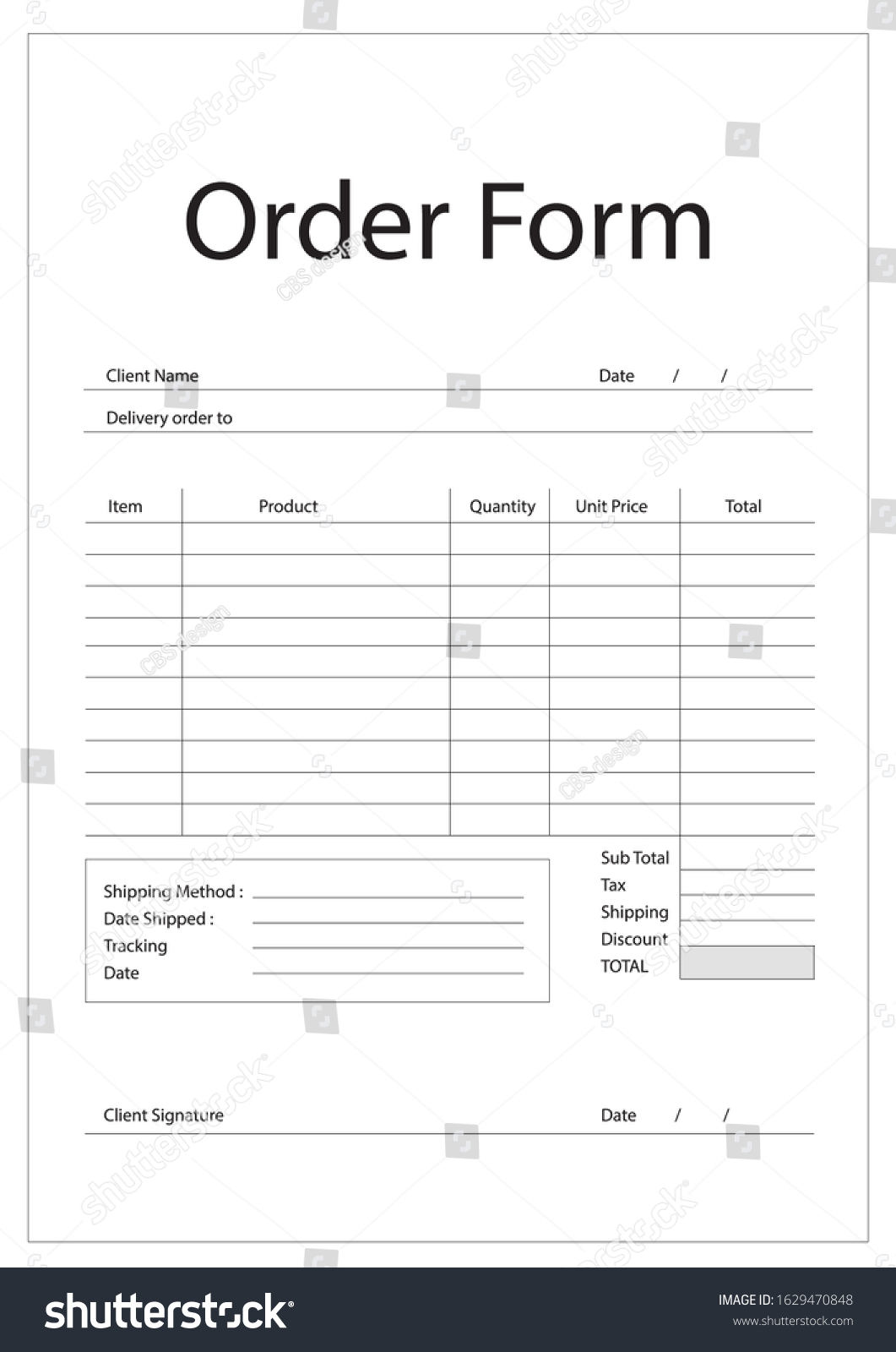 41,836 Order form Images, Stock Photos & Vectors | Shutterstock