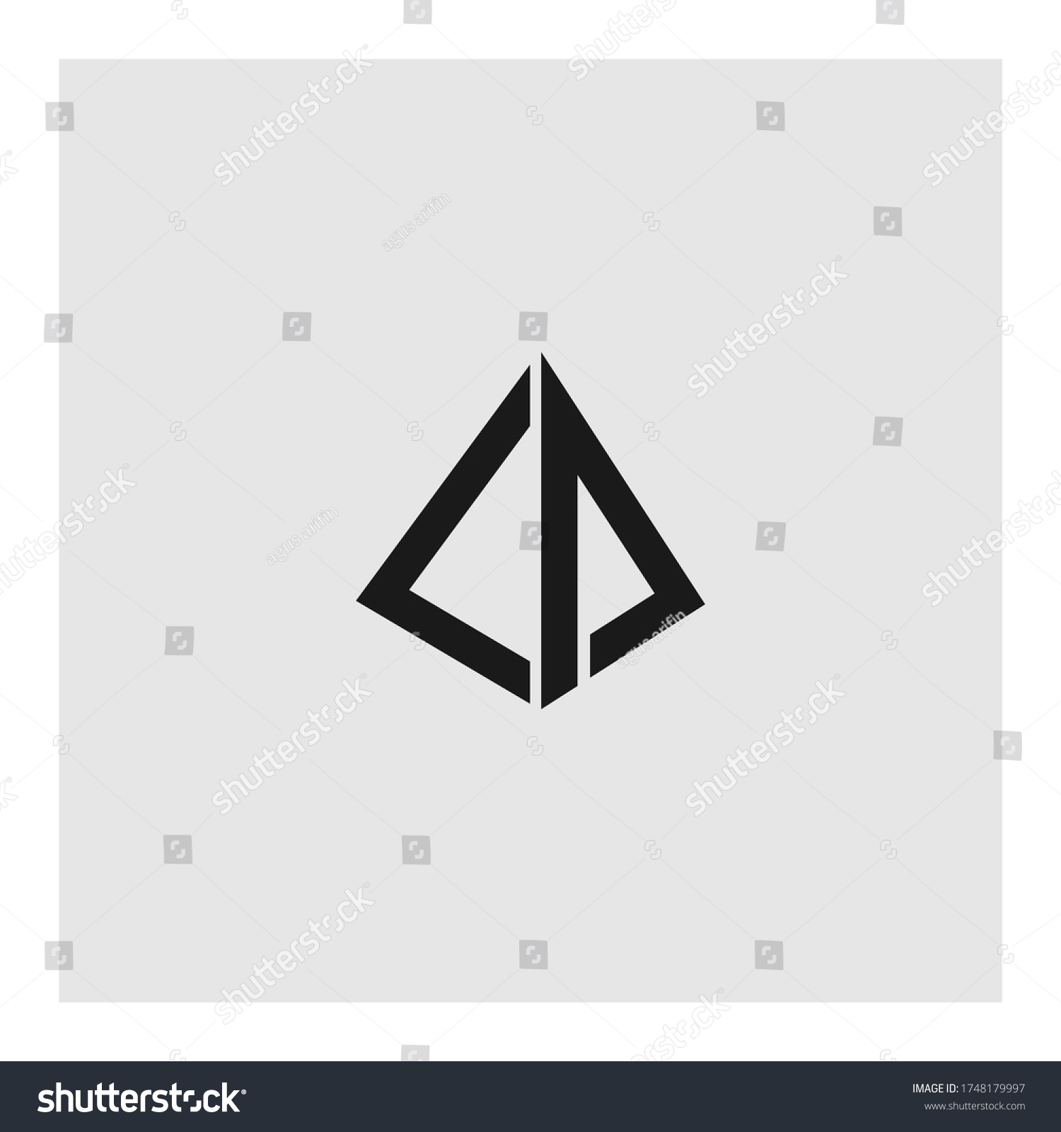 Minimalist Pyramid Logo Free Vector Stock Vector (Royalty Free) 1748179997