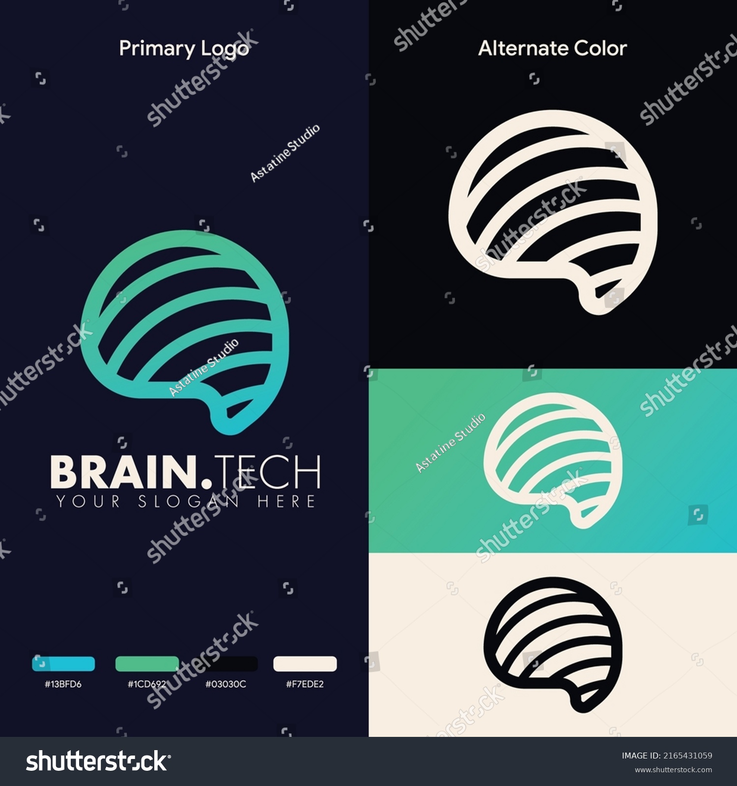 Minimalist Simple Brain Logo Concept Stock Vector (Royalty Free ...