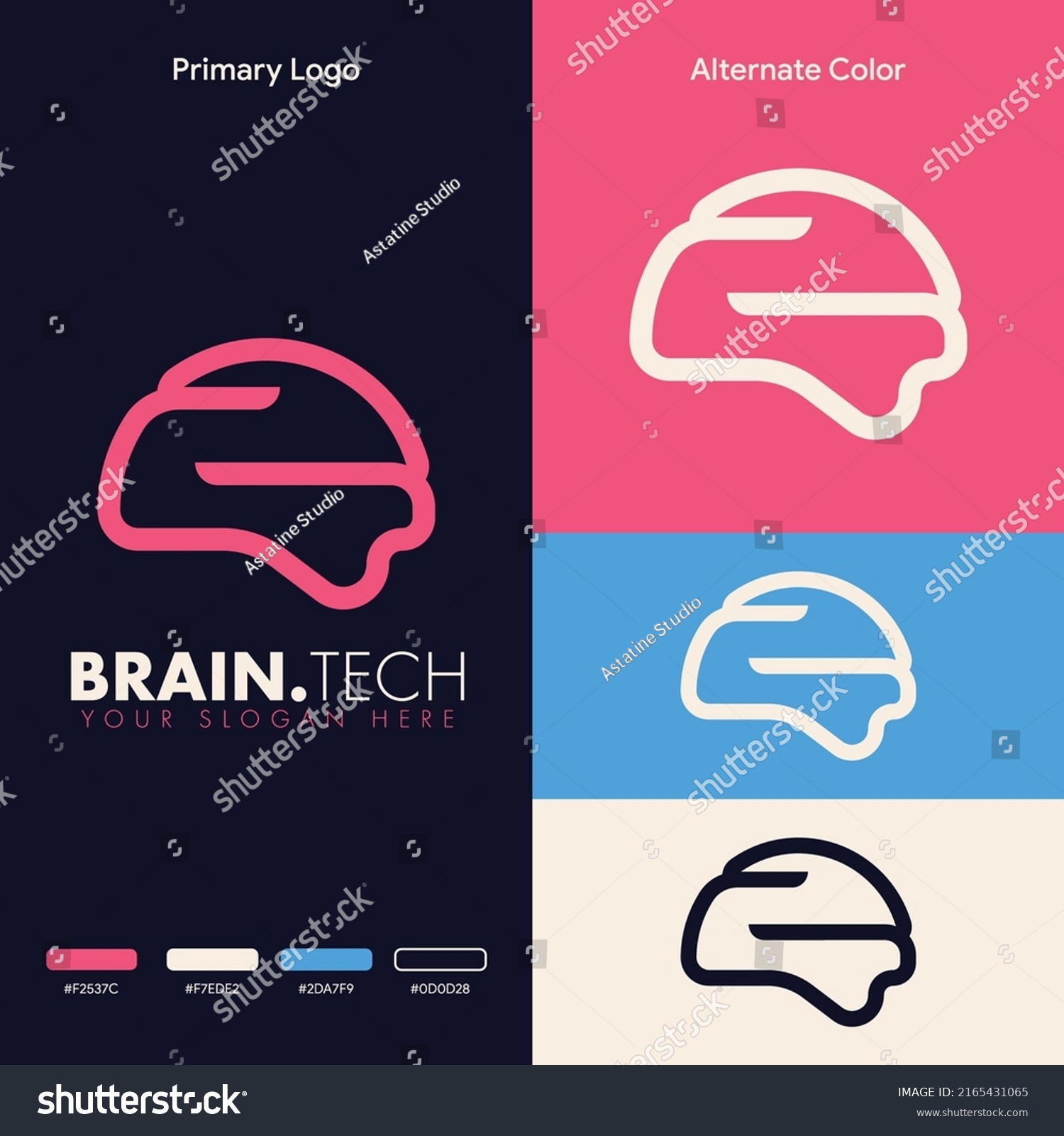 Minimalist Simple Brain Logo Concept Stock Vector (Royalty Free ...