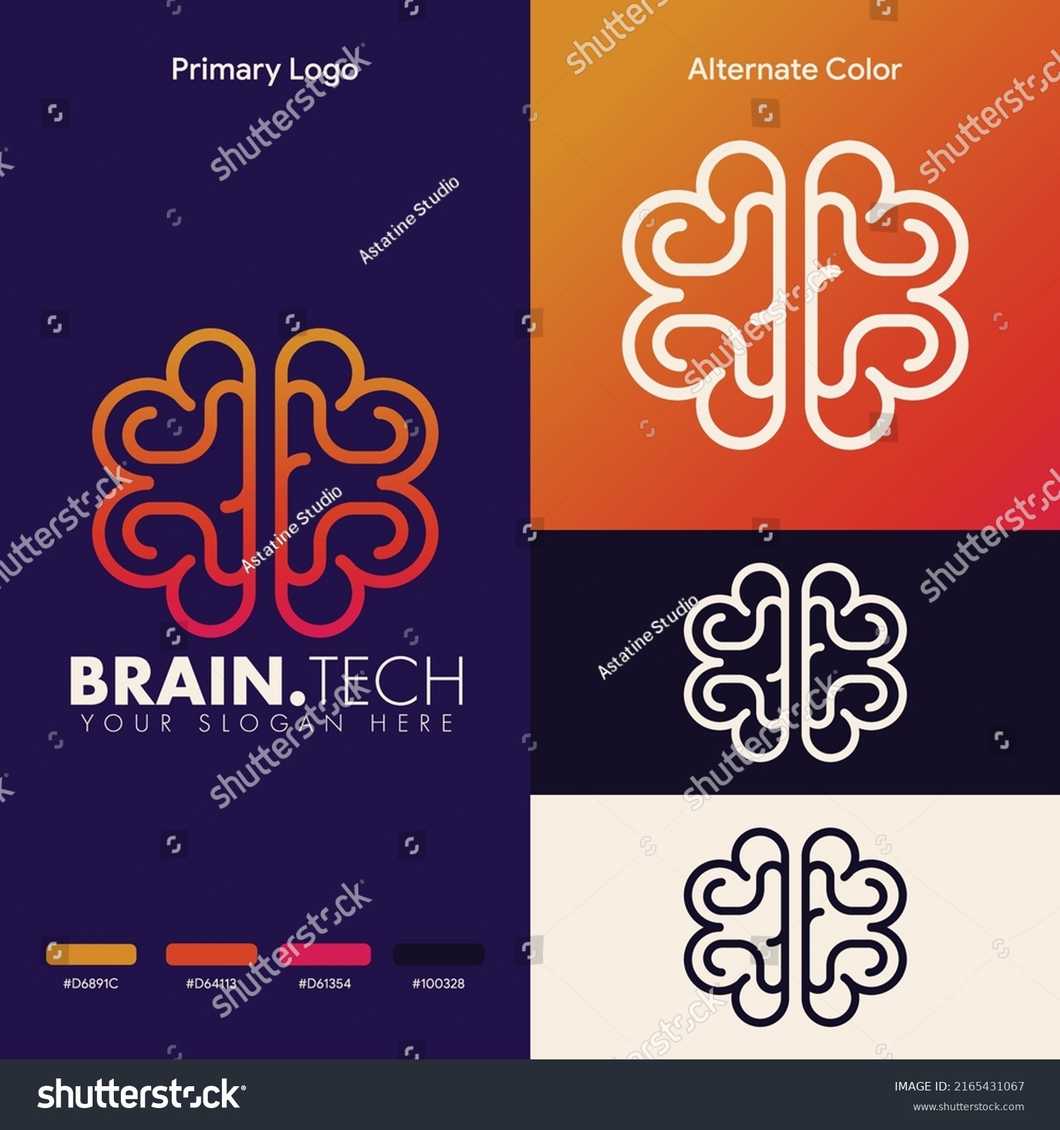 Minimalist Simple Brain Logo Concept Stock Vector (Royalty Free ...