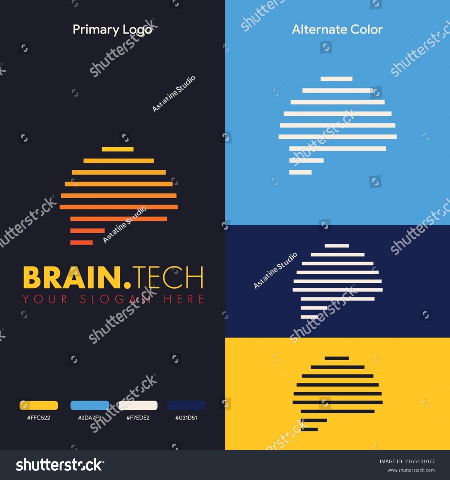 Minimalist Simple Brain Logo Concept Stock Vector (Royalty Free ...