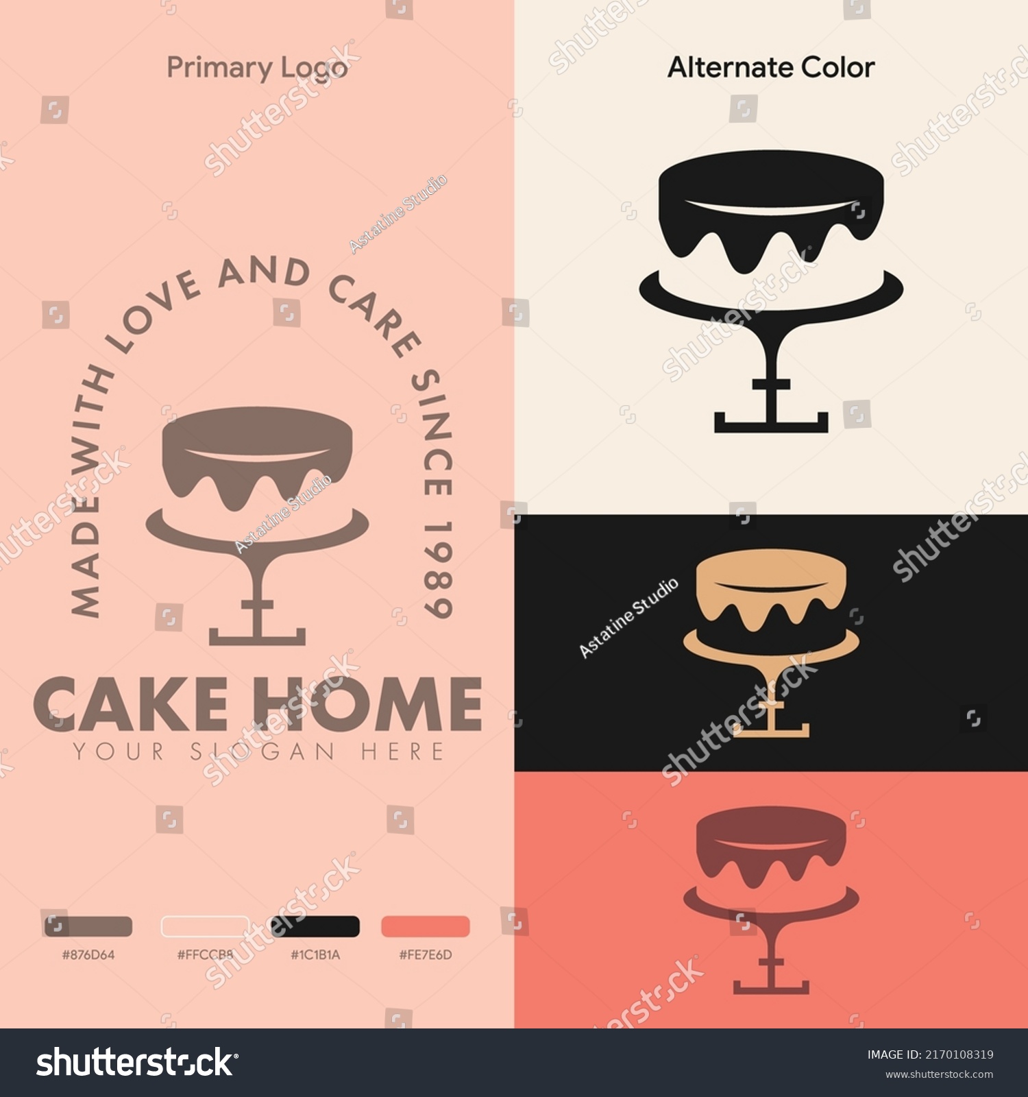 Minimalist Simple Cake Bakery Logo Design Stock Vector (Royalty Free ...