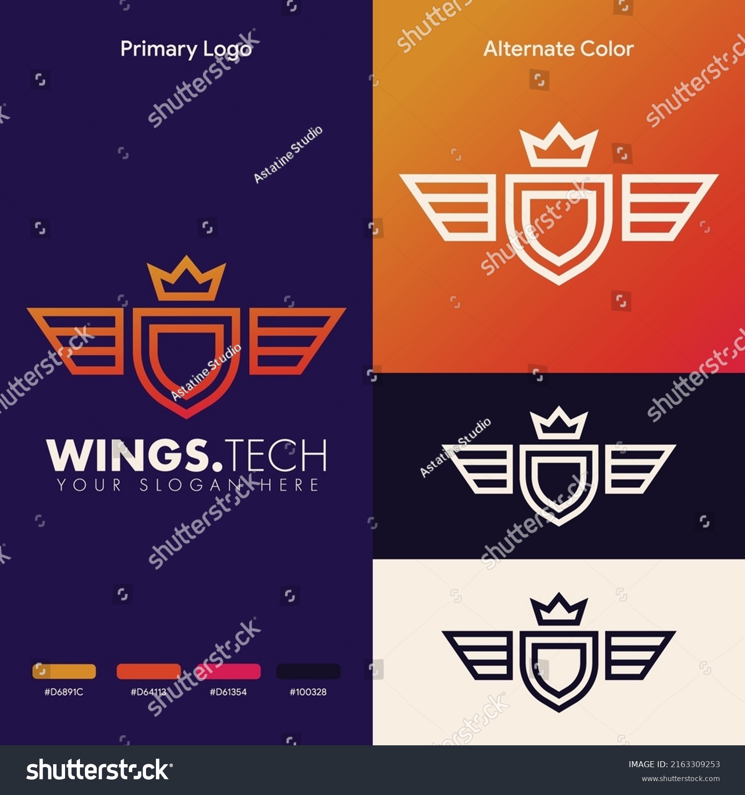 Minimalist Simple Wing Logo Concept Stock Vector (Royalty Free ...