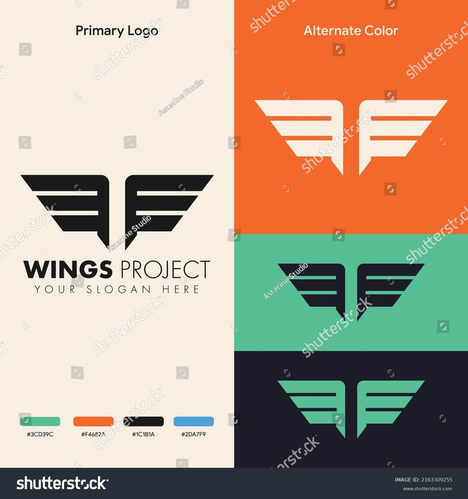 Minimalist Simple Wing Logo Concept Stock Vector (Royalty Free ...