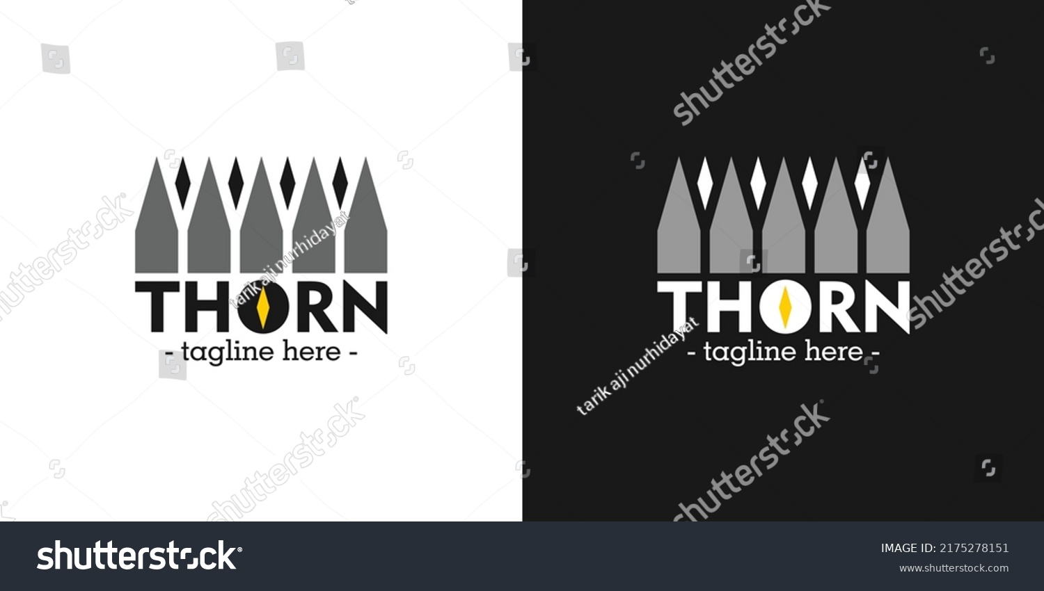 Minimalist Thorn Sharp Logo Dark Light Stock Vector (Royalty Free ...