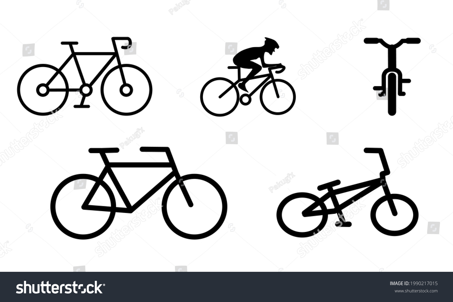 Minimalistic Cycle Icons Adjustable Strokes Stock Vector (Royalty Free ...