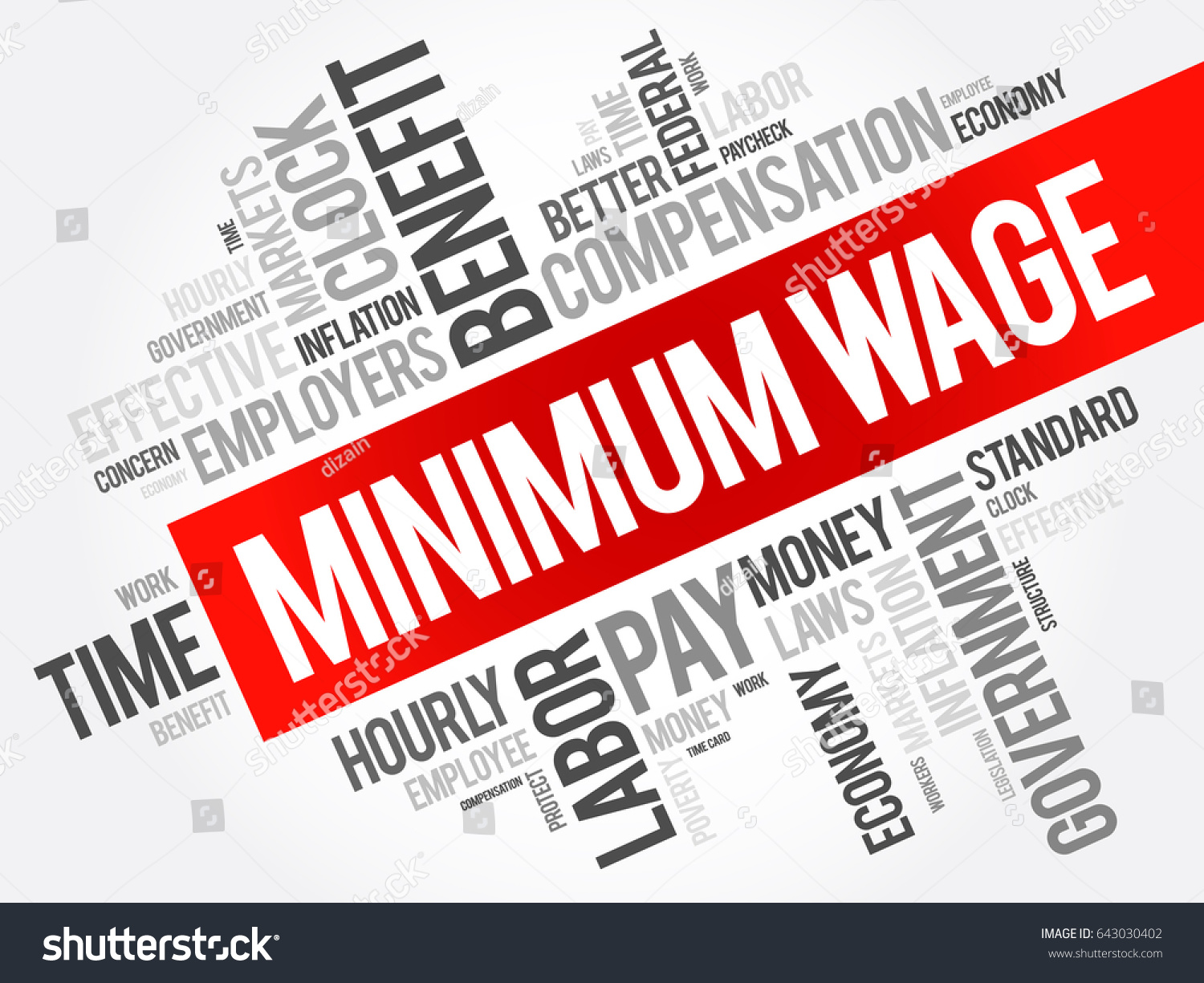 Minimum Wage Word Cloud Collage Business Stock Vector (Royalty Free ...