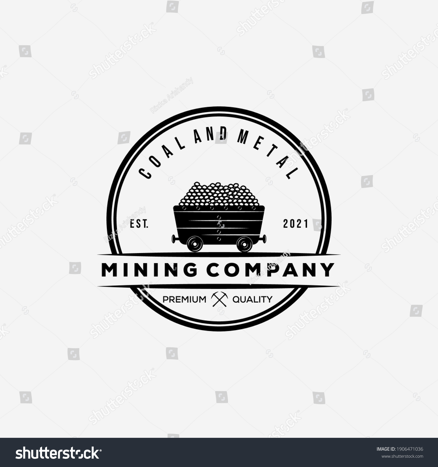 Mining Coal Wagon Logo Vector Illustration Stock Vector (Royalty Free ...