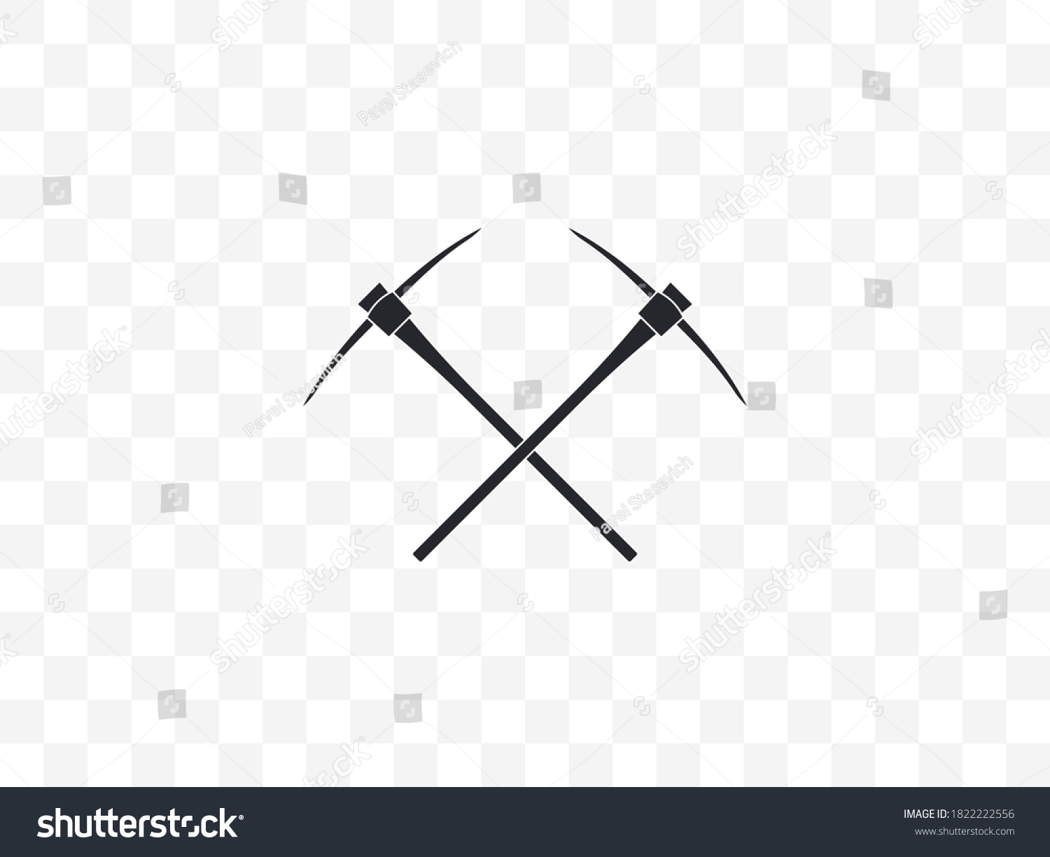 Mining Pickaxe Tool Icon On Transparent Stock Vector (Royalty Free ...