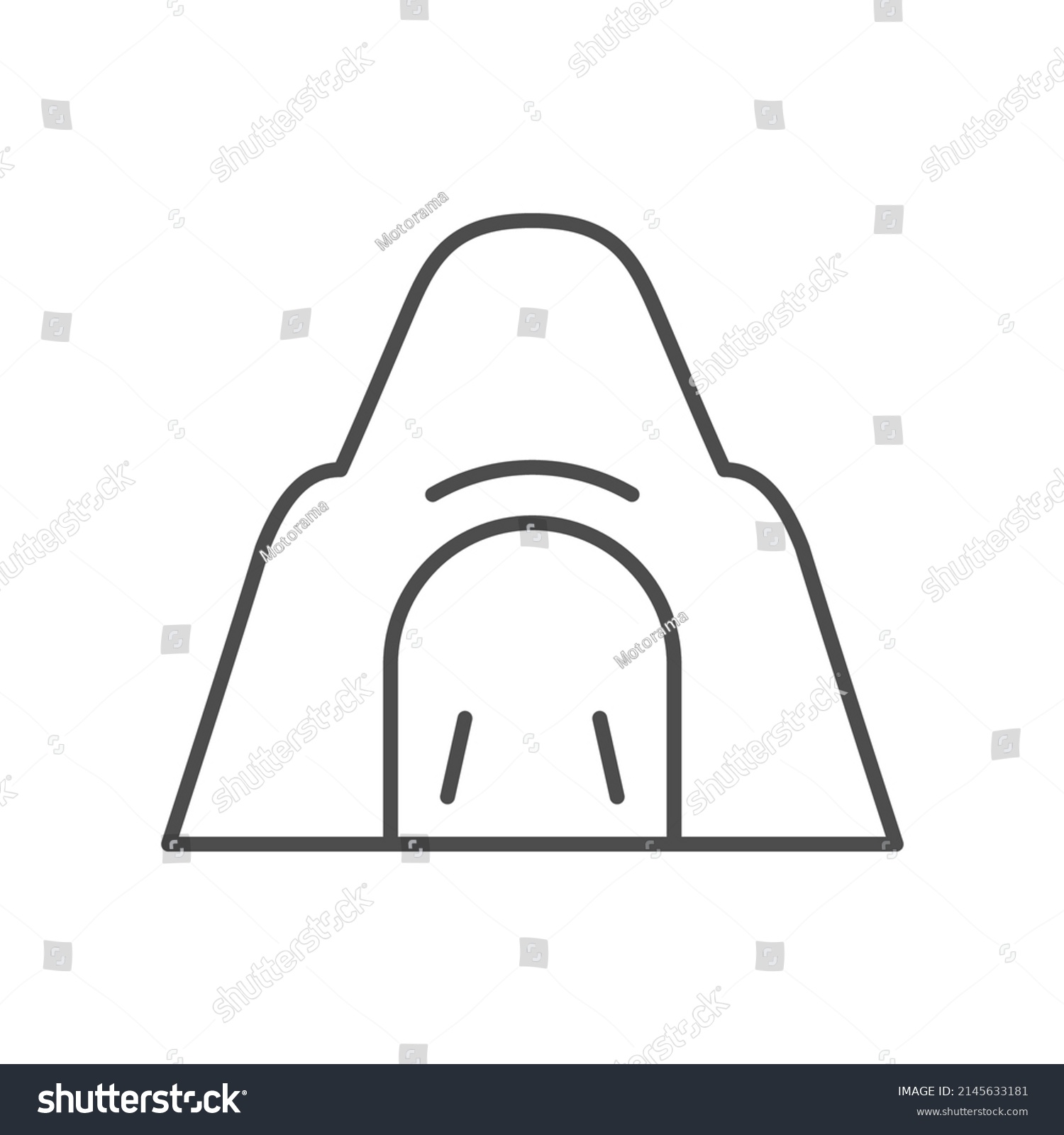 Mining Pit Line Outline Icon Stock Vector (Royalty Free) 2145633181 ...