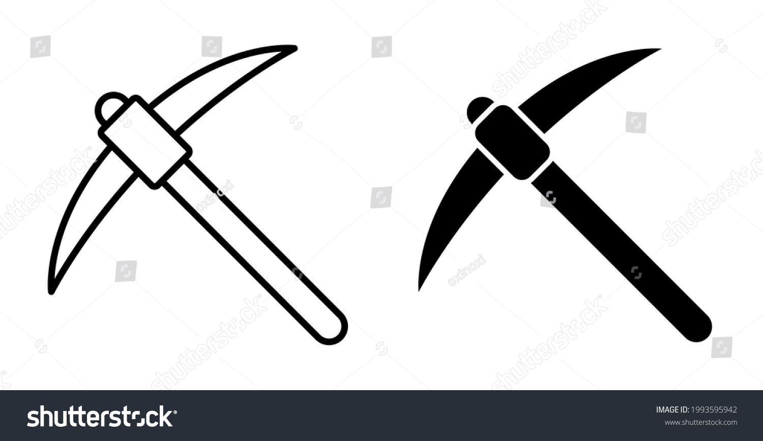 Mining Tool Miner Pickaxe Vector Icon Stock Vector (Royalty Free ...