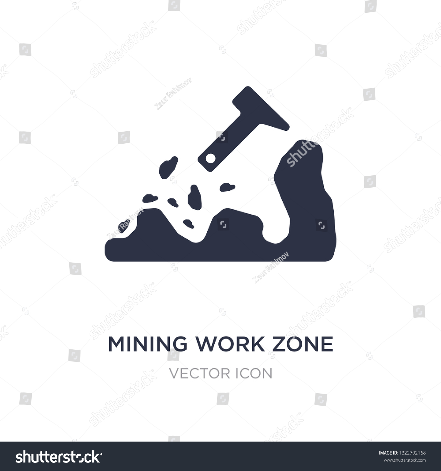 Mining Work Zone Icon On White Stock Vector (Royalty Free) 1322792168 ...