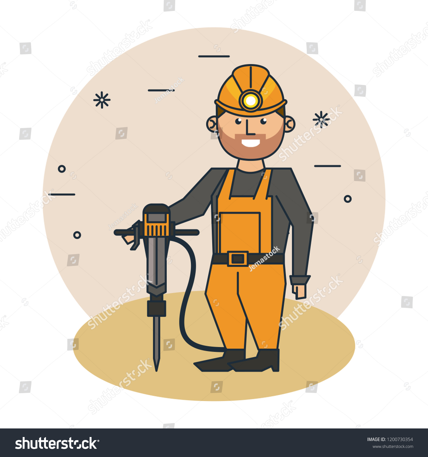 Mining Worker Cartoon Stock Vector (Royalty Free) 1200730354 | Shutterstock