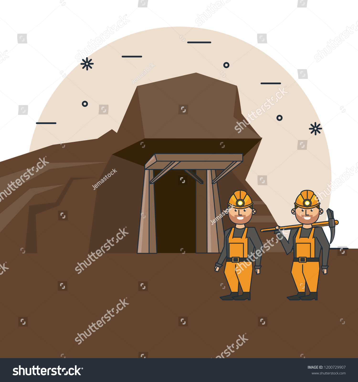 Mining Workers Cartoon Stock Vector (Royalty Free) 1200729907