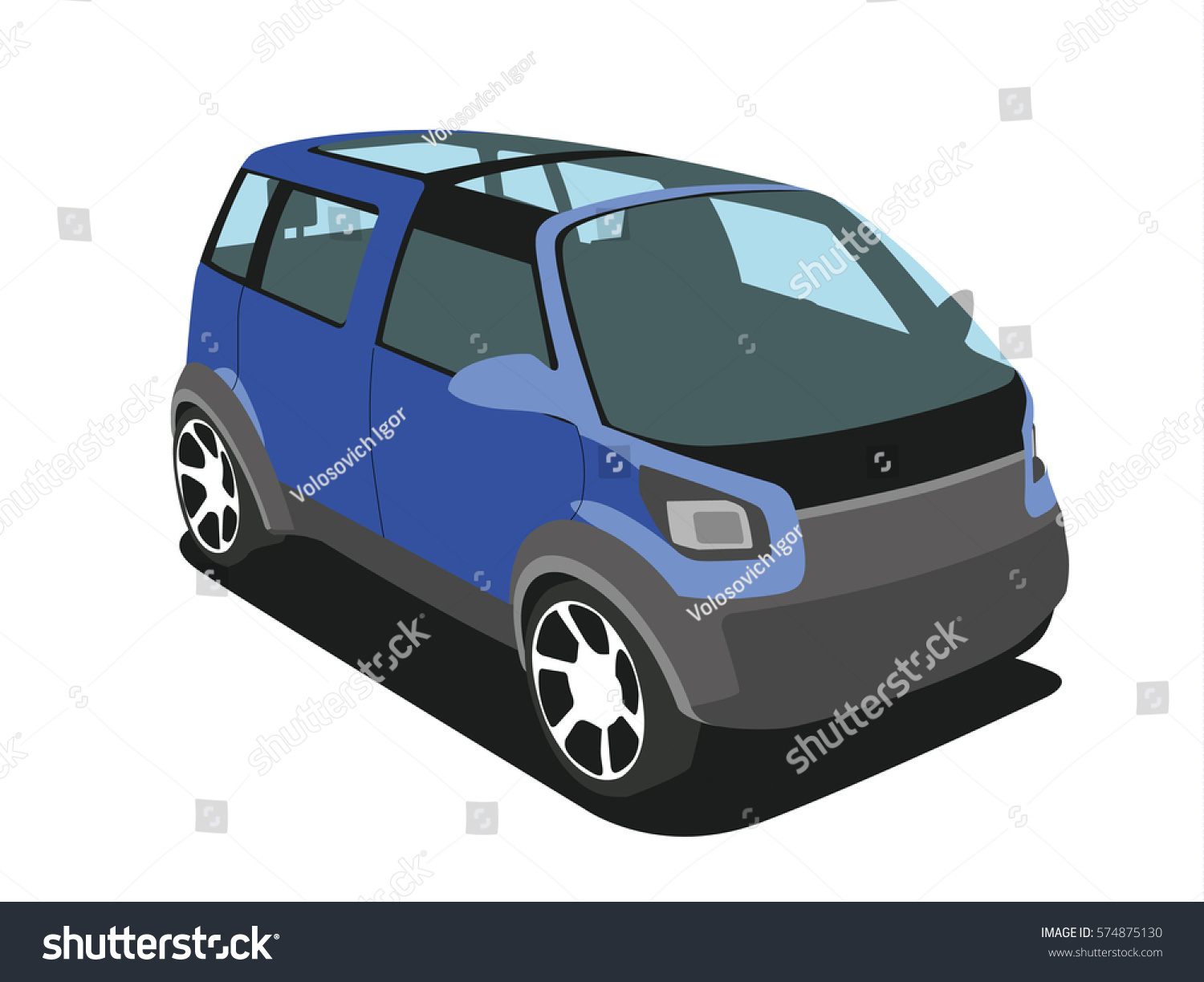 Minivan Blue Realistic Vector Illustration Isolated 库存矢量图（免版税）574875130 ...