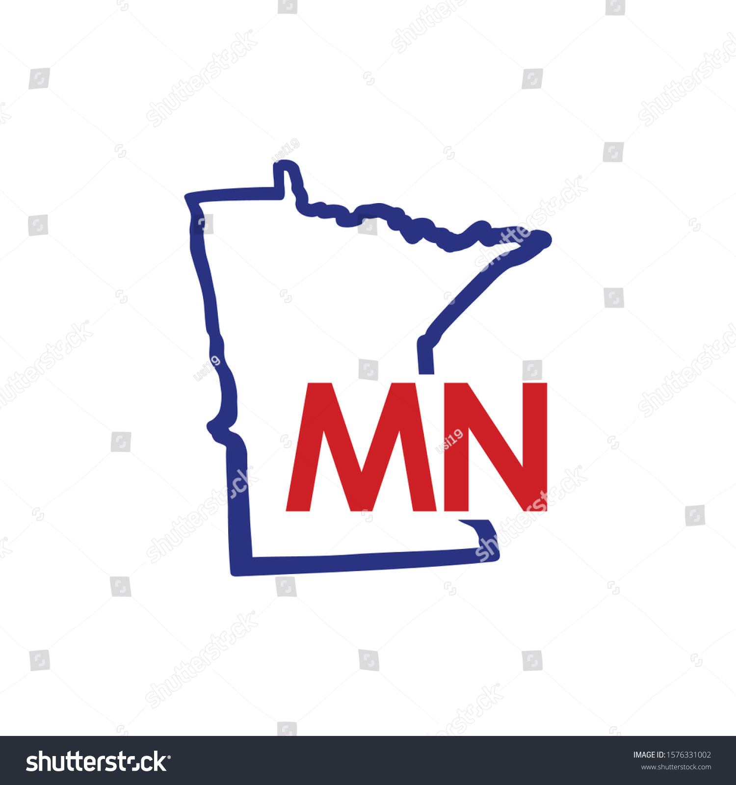 Minnesota Outline Logo Template 002 Stock Vector (Royalty Free) 1576331002