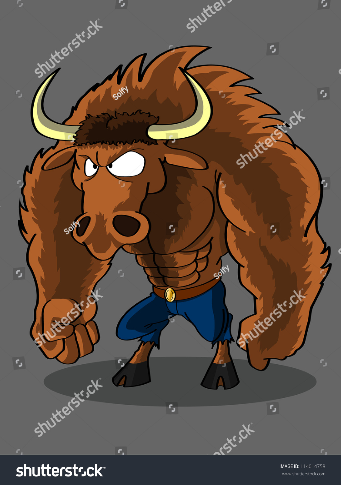 Minotaur Cartoon Stock Vector 114014758 - Shutterstock