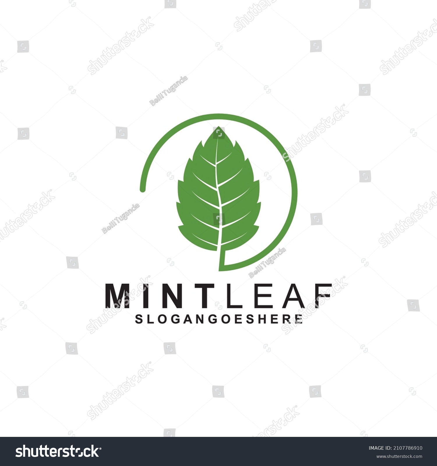 Mint Leaf Logo Template Design Vector Stock Vector (Royalty Free ...