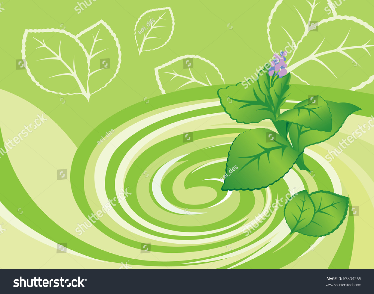 Mint Mix Green Background Stock Vector (Royalty Free) 63804265