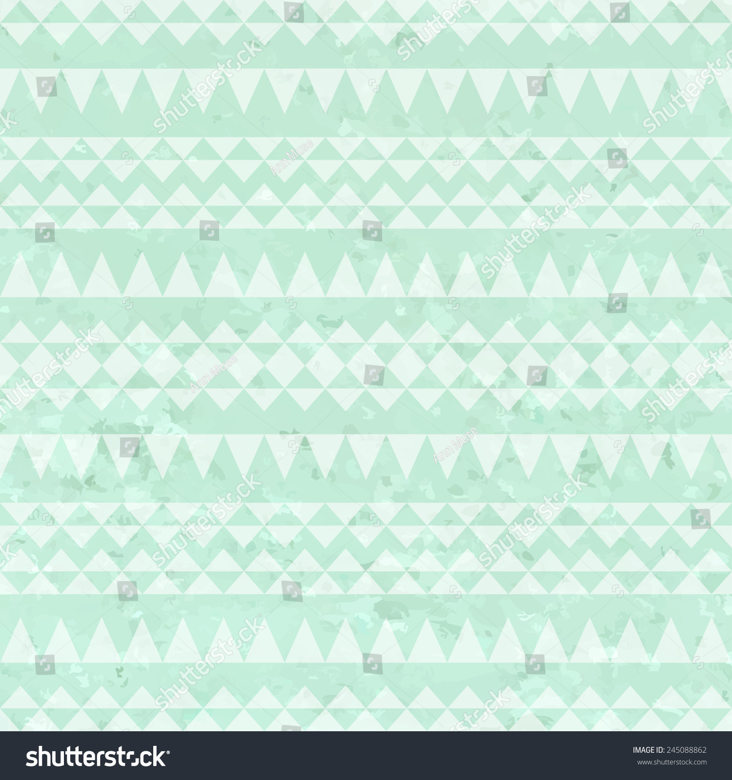 Mint Watercolor Background Geometric Triangle Pattern Stock Vector ...