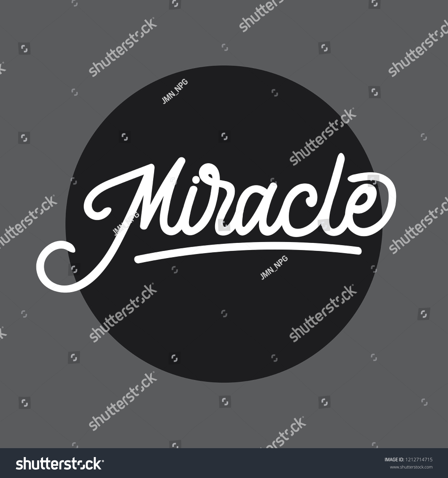 Miracle Handlettering Typography: vector de stock (libre de regalías ...