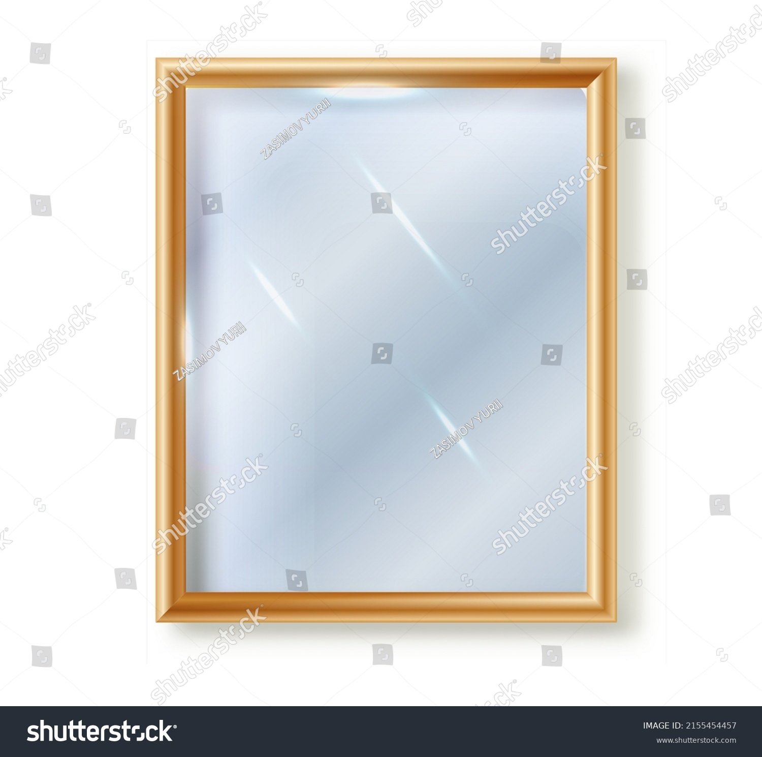 Mirror Rectangular Insulated Realistic Rectangular Mirror Stock Vector ...