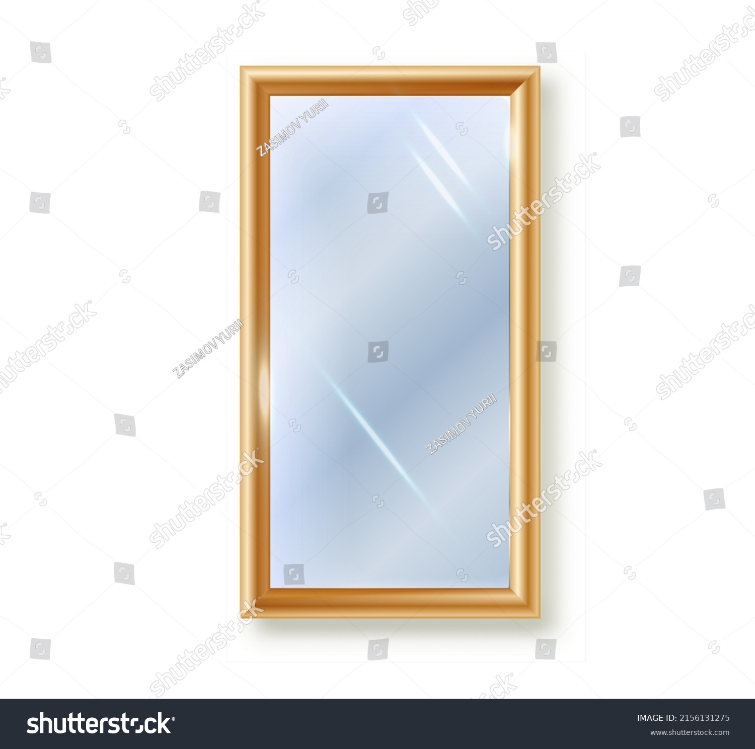 Mirror Rectangular Insulated Realistic Rectangular Mirror Stock Vector ...