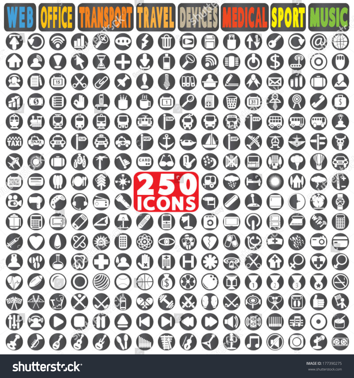 Miscellaneous Icons Stock Vector (Royalty Free) 177390275 Miscellaneous Icons Stock Vector (Royalty Free) 177390275