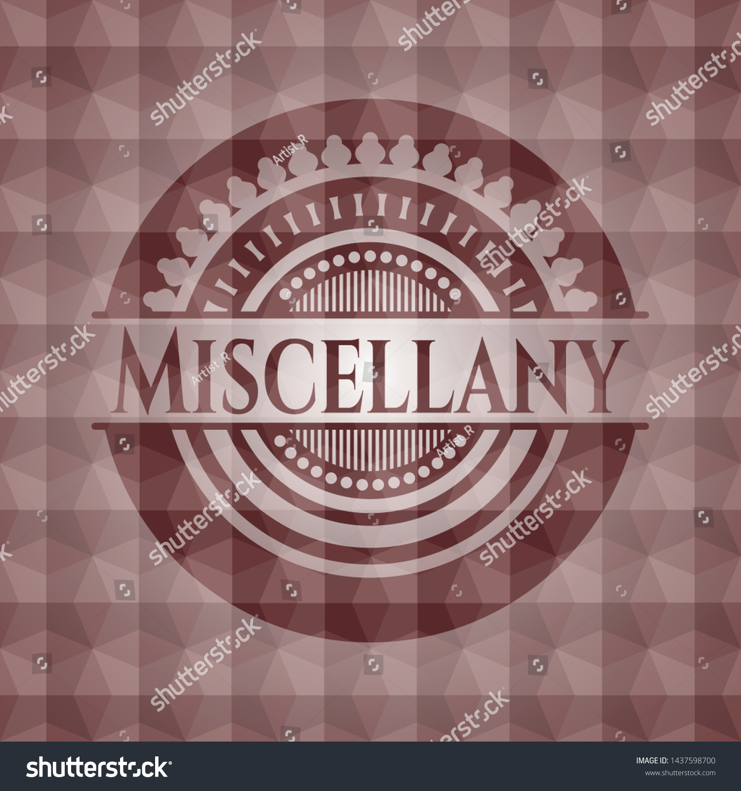 Miscellany Red Seamless Emblem Geometric Pattern Stock Vector (Royalty ...