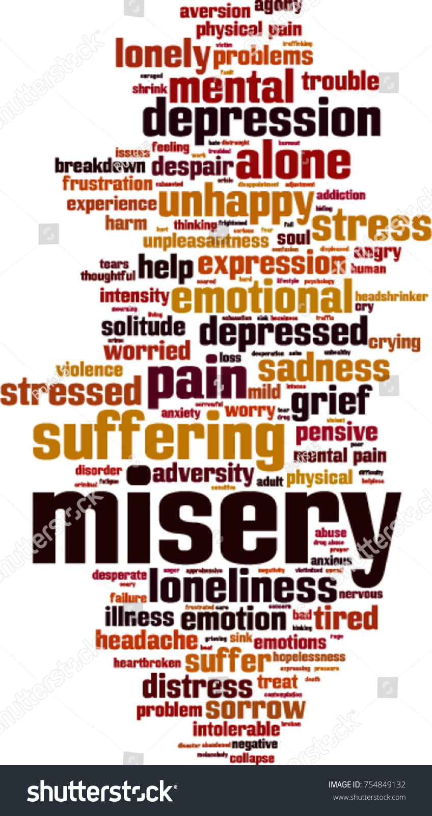 Misery Word Cloud Concept Vector Illustration Stock Vector (Royalty ...