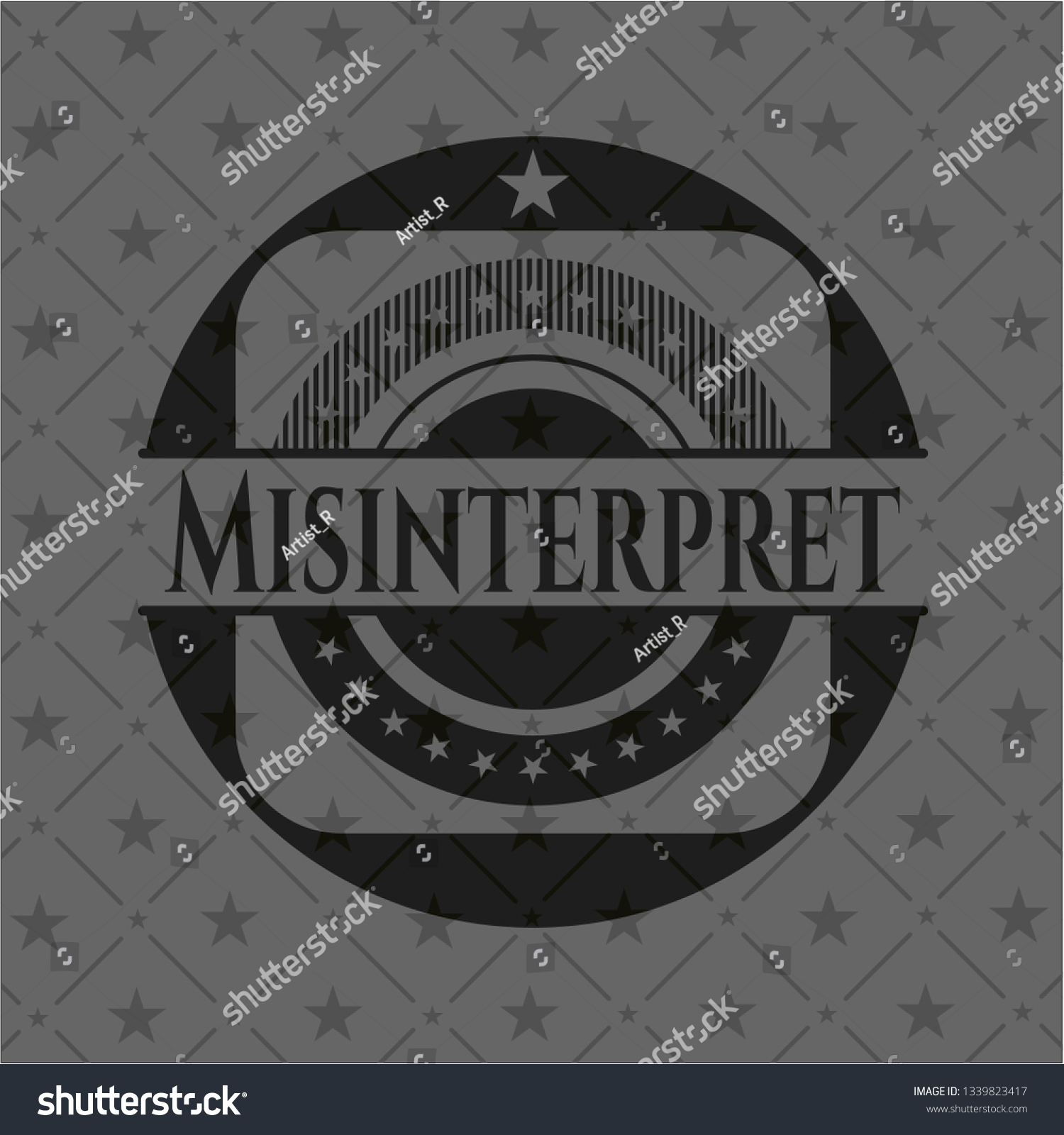 Misinterpret Realistic Dark Emblem Stock Vector (Royalty Free ...