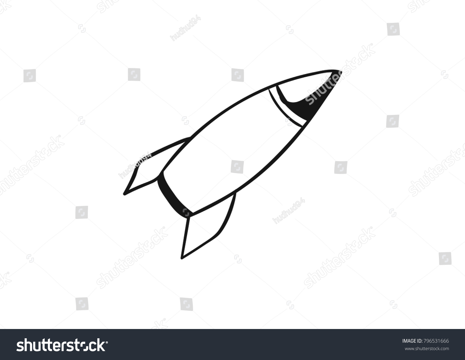 Missile Icon Vector Drawing Doodle Stock Vector (Royalty Free) 796531666