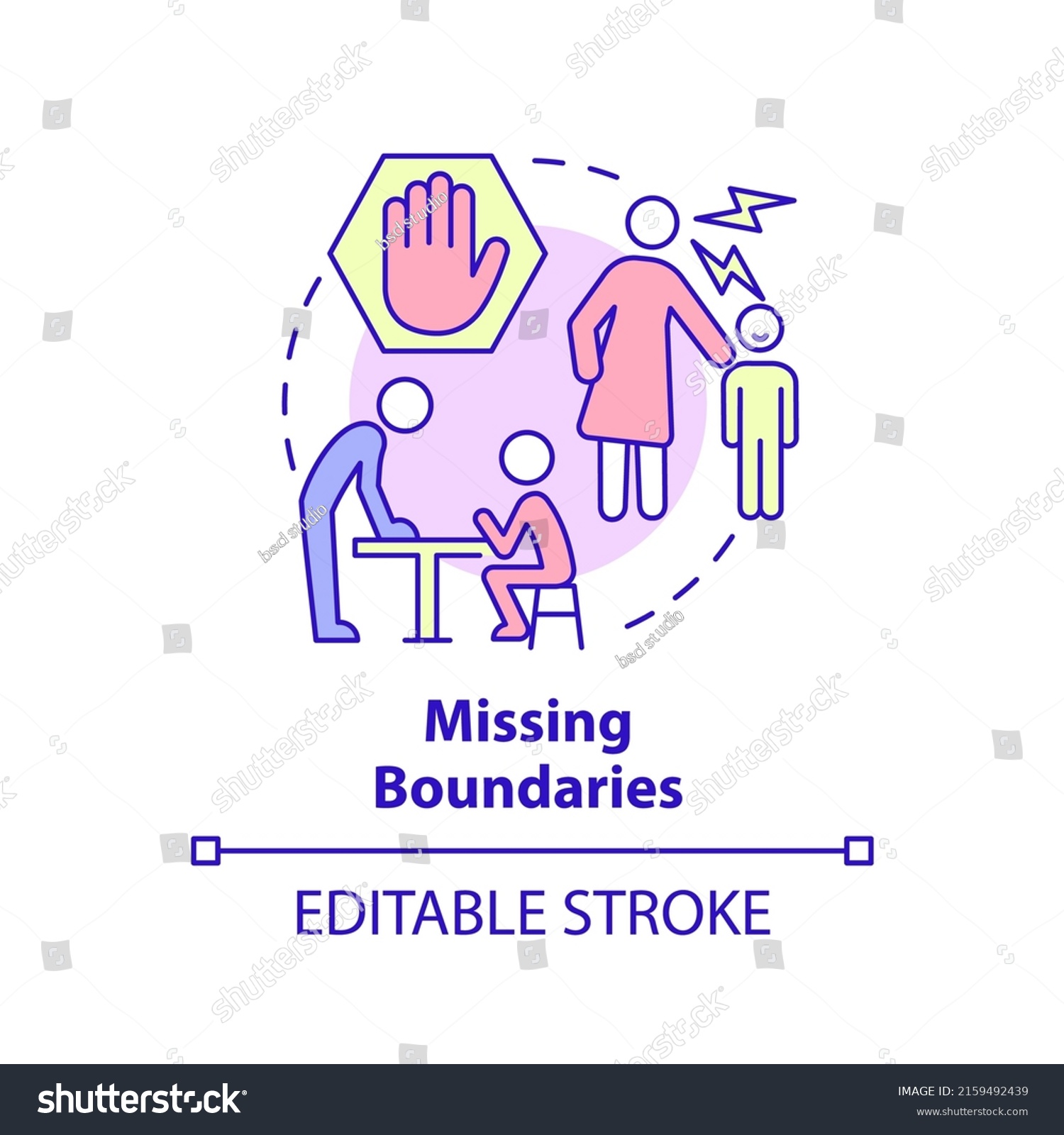 Missing Boundaries Concept Icon Feature Dysfunctional Stock Vector Royalty Free 2159492439