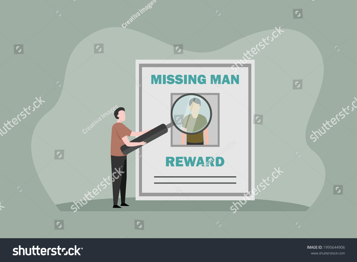 Missing People Vector Concept Young Man Stock Vector (Royalty Free ...