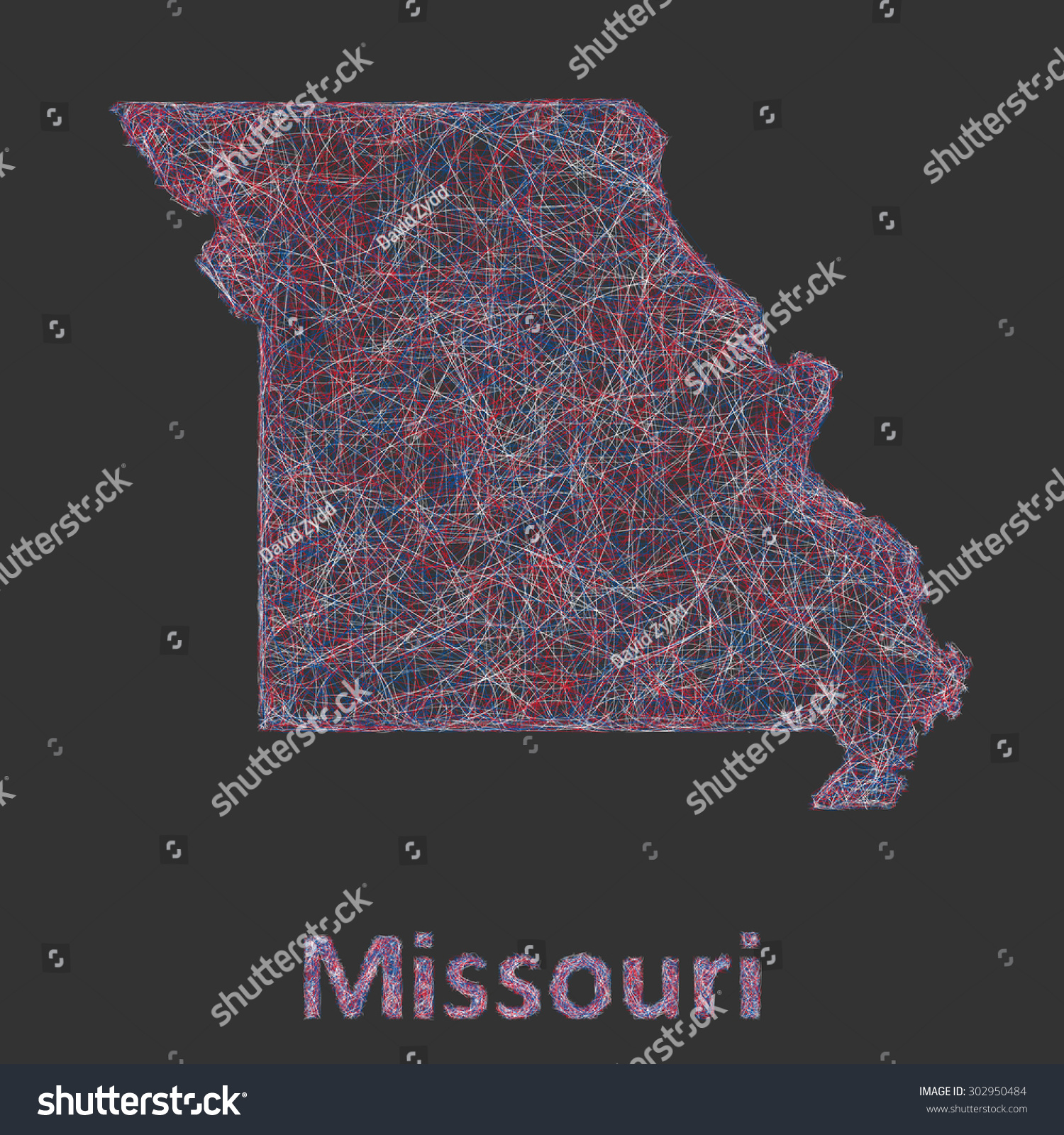 Missouri Line Art Map Stock Vector (Royalty Free) 302950484