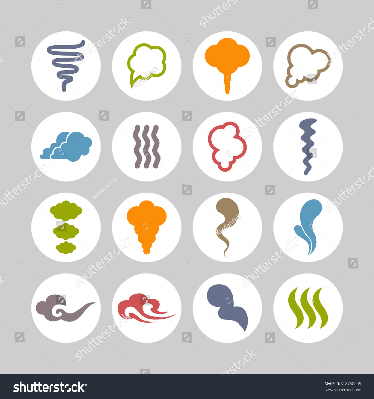 Mist Icons Stock Vector (Royalty Free) 318750005 | Shutterstock
