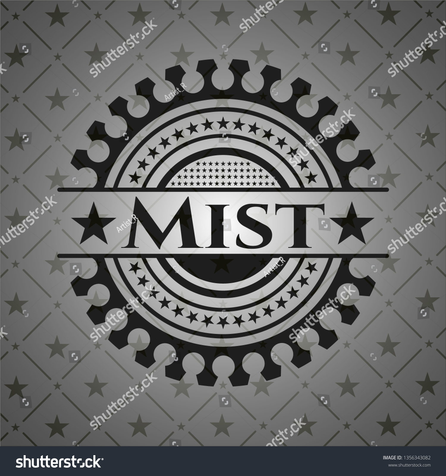 Mist Realistic Dark Emblem Stock Vector (Royalty Free) 1356343082 ...