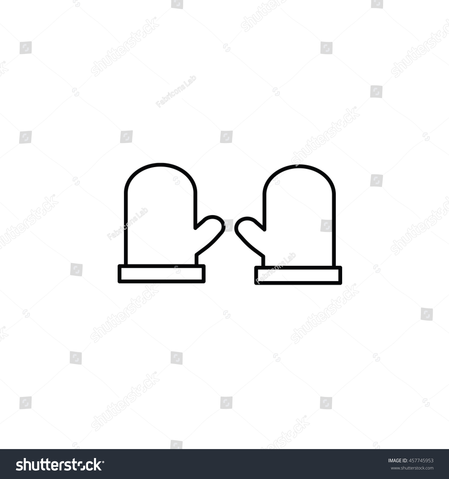 Mitten Outline Icon Stock Vector (Royalty Free) 457745953 | Shutterstock
