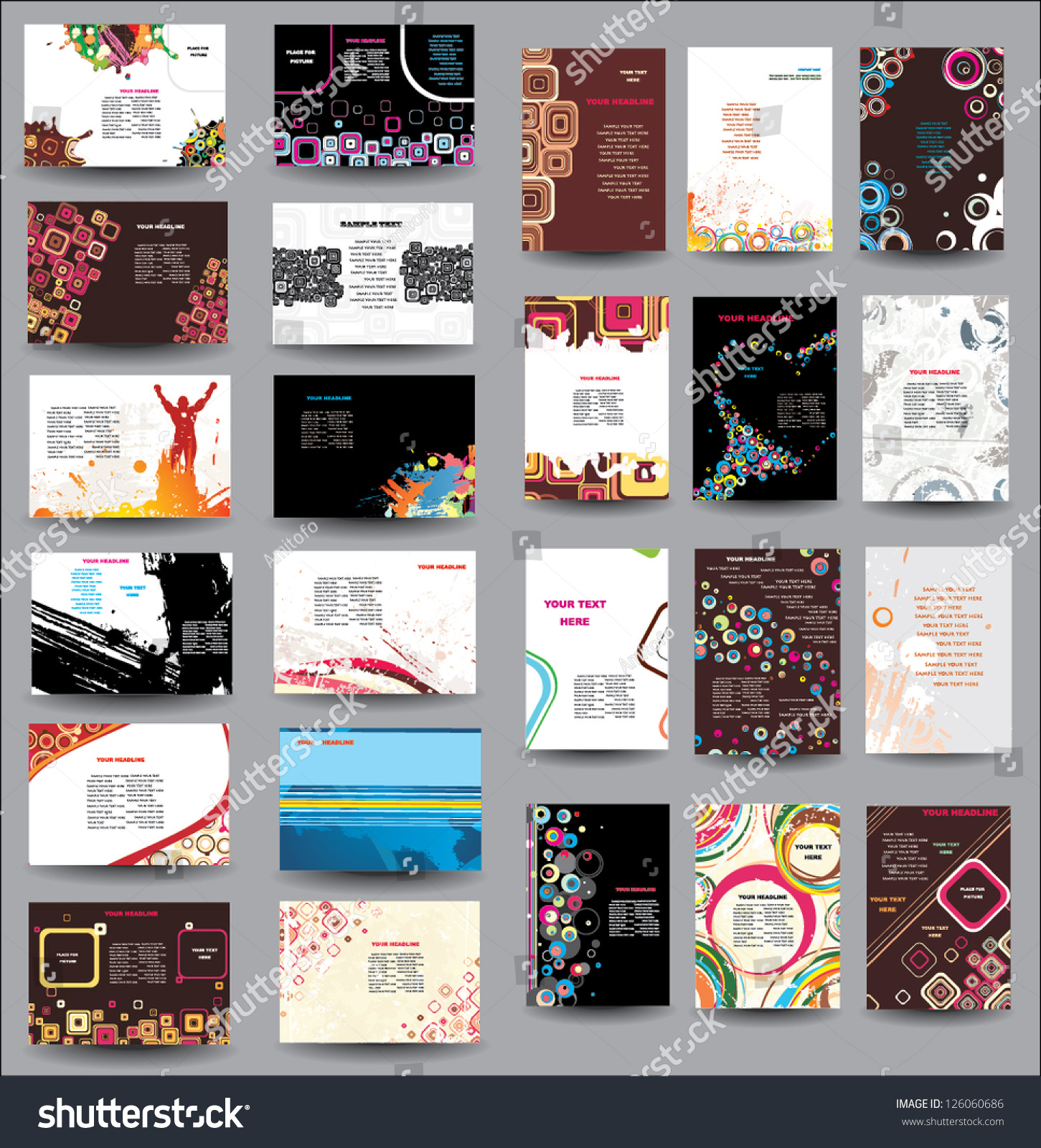 Mix Collection Vertical Horizontal Posters Stock Vector (Royalty Free ...