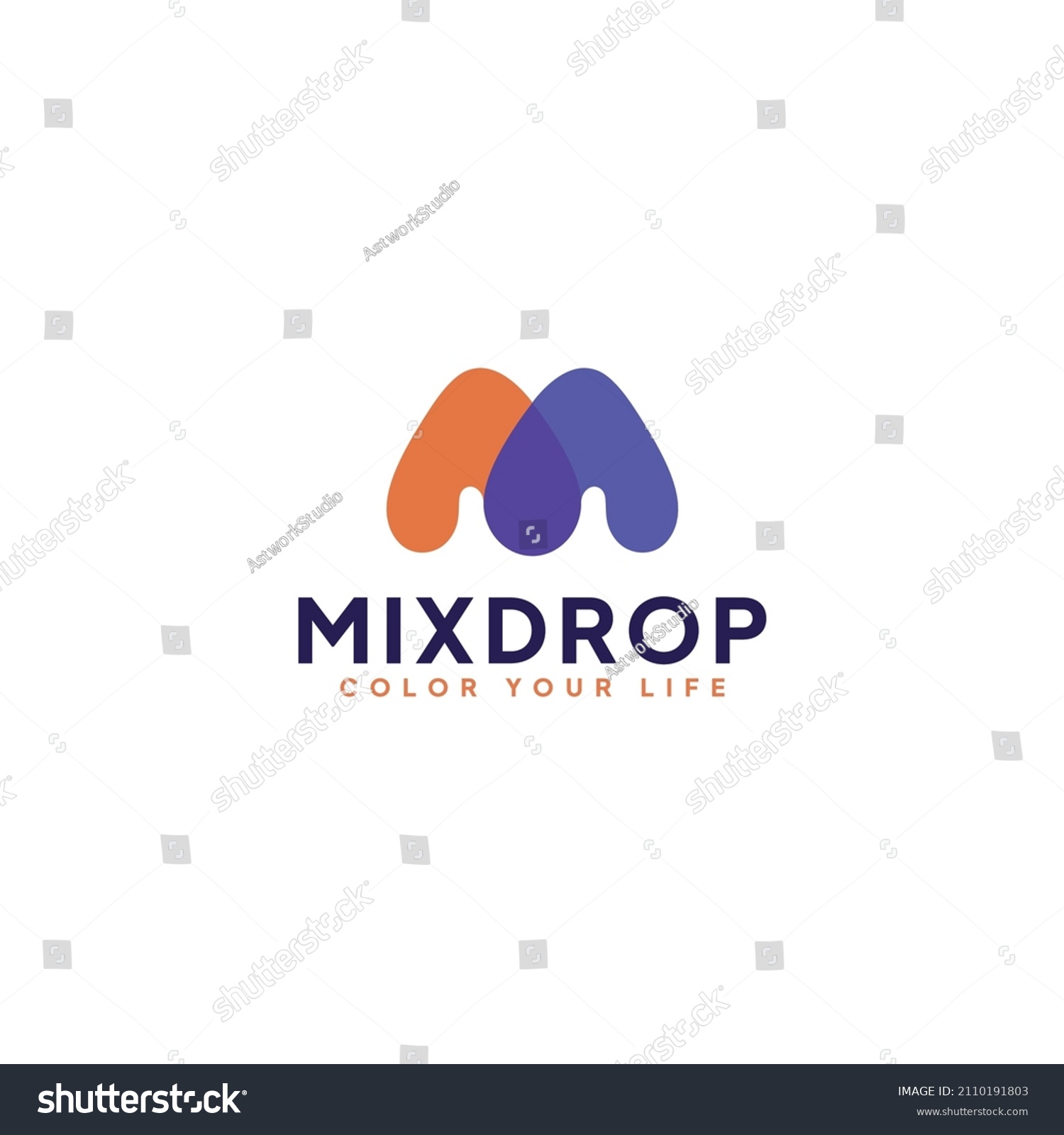 Mixdrop Icon Logo Vector Letter M Stock Vector (Royalty Free) 2110191803