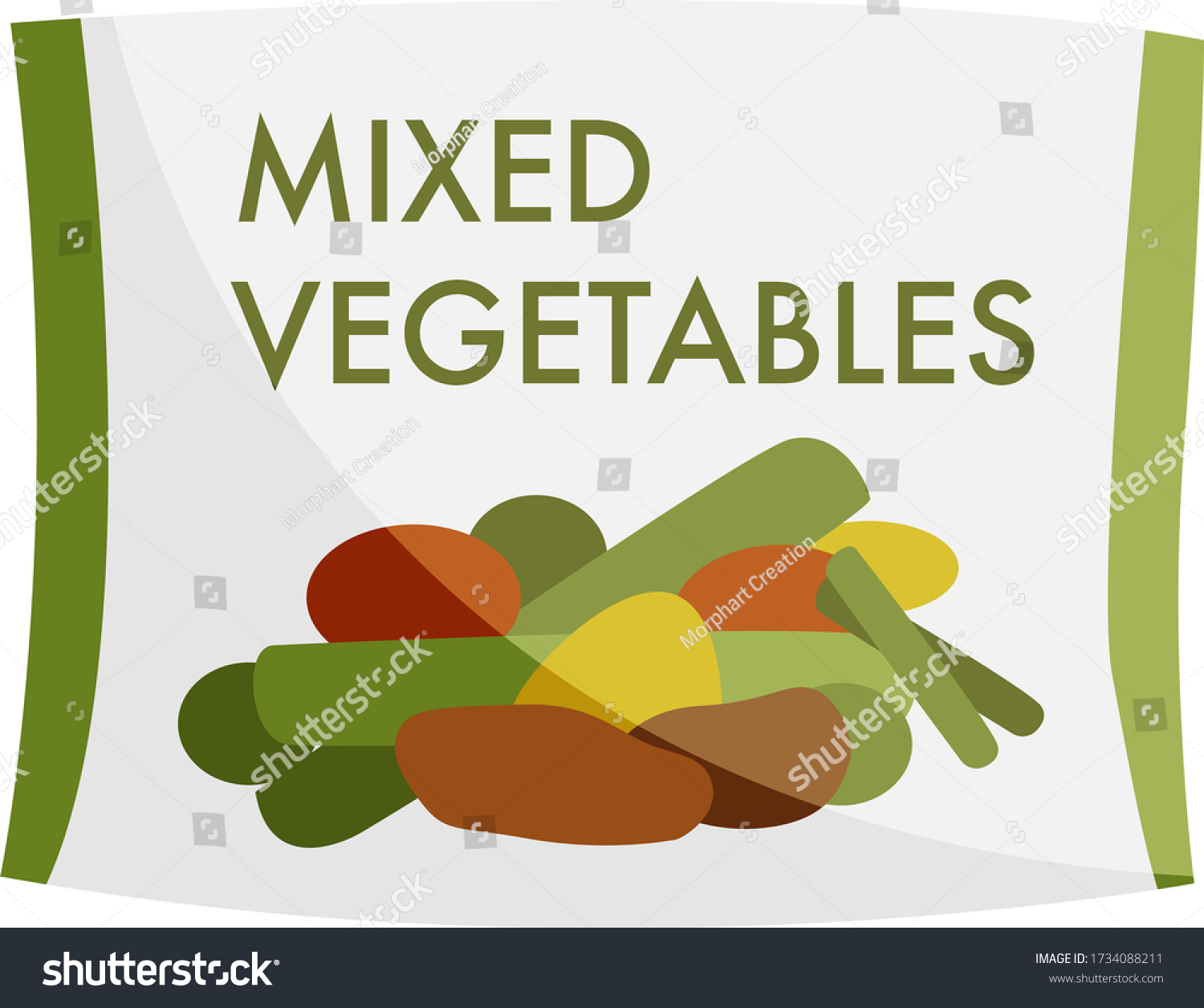 Mixed Vegetables Illustration Vector On White Stock Vector (Royalty ...