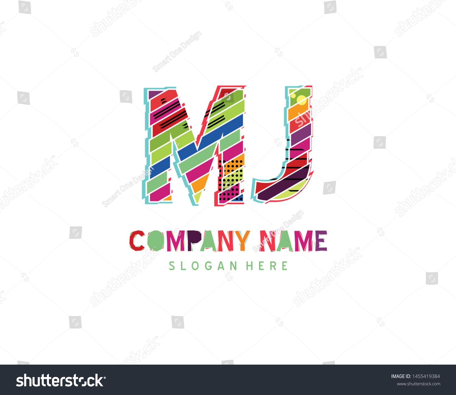 Mj Full Color Initial Logo Vector Stock Vector (Royalty Free ...