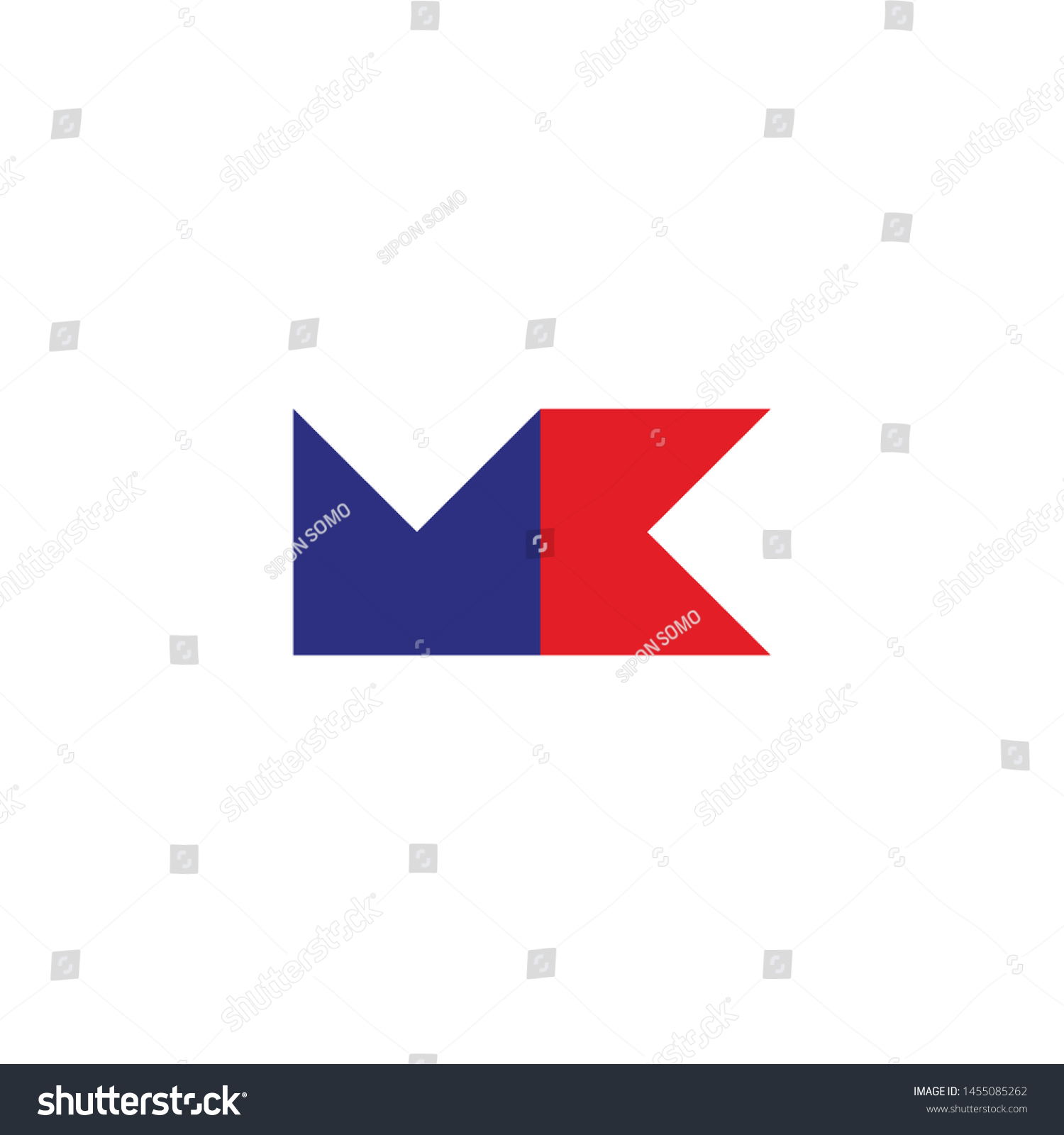 Mk Letter Icon Vector Logo Stock Vector (Royalty Free) 1455085262