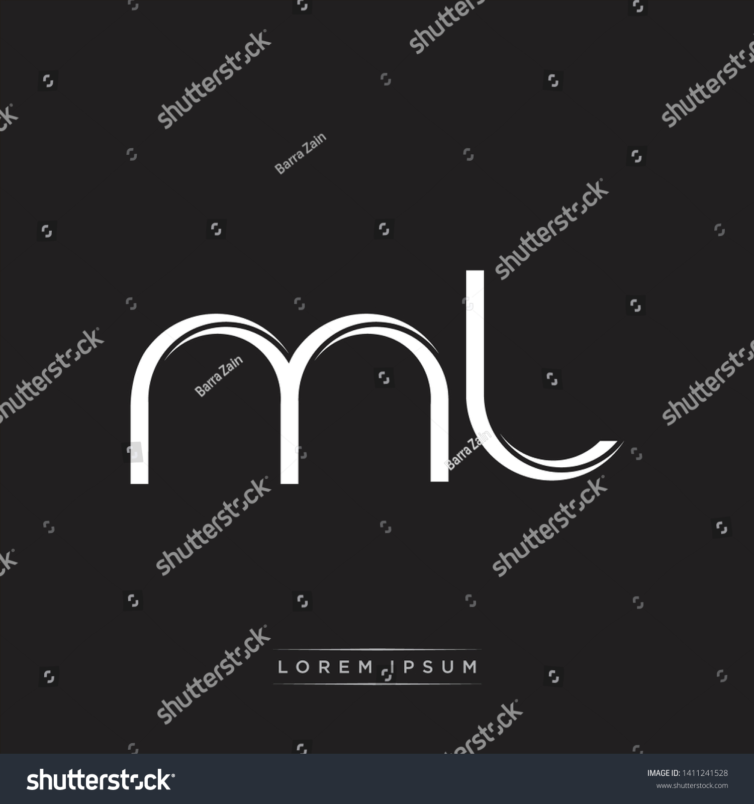 Ml M L Logo Initial Letter Stock Vector (Royalty Free) 1411241528 ...